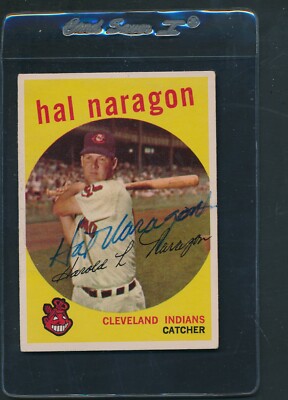 1959 Topps #376 Hal Naragon Indians Signed Auto *46482 | eBay