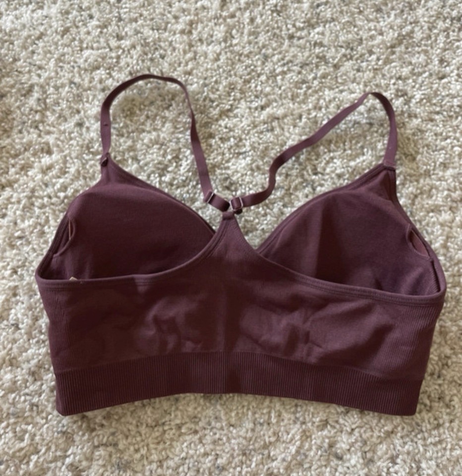ECO’ Leaf Burgundy Sports Bra/ Bralette / Active Wear Size Medium | eBay