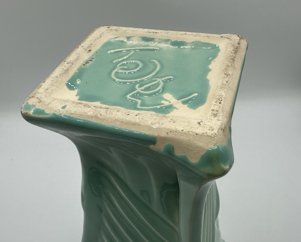 Vintage Nelson McCoy Pottery Turquoise Vase in Art Deco Style | eBay