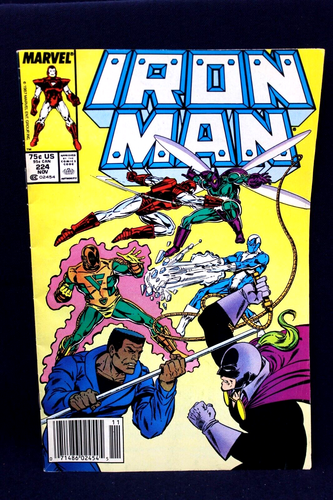 Invincible Iron Man #224 Low Noon UPC Newsstand 1987 Marvel Comic G/G+ ...