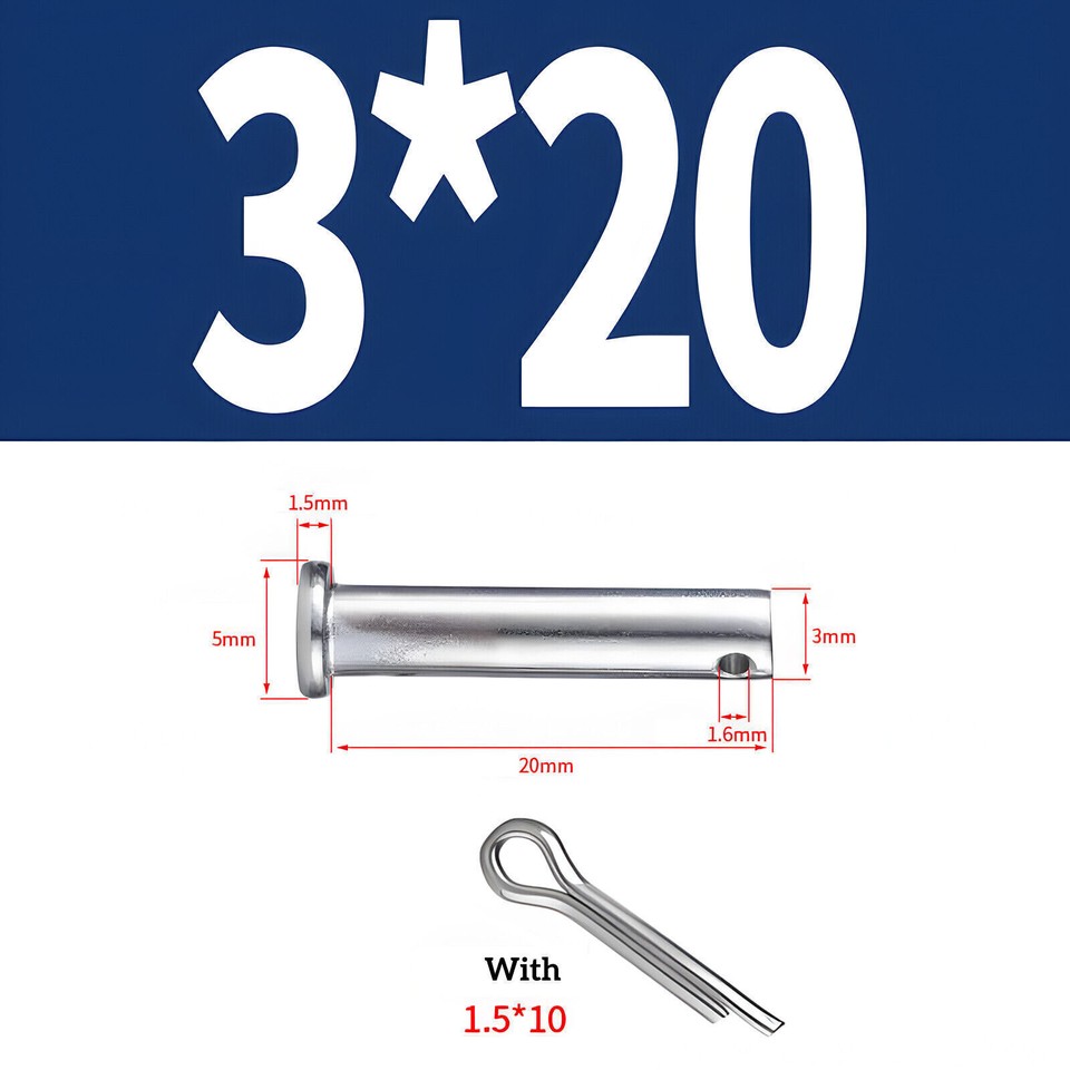 R Clips Clevis Pins Cotter Pins Metric Stainless Steel 304 A2 Retaining ...