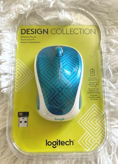 Logitech M317 Design Collection Wireless Mouse Teal Maze W/ Nano for ...