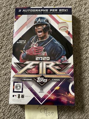 New 2020 Topps Fire Baseball MLB 20 Pack Hobby Box 2 Autographs Per Box ...