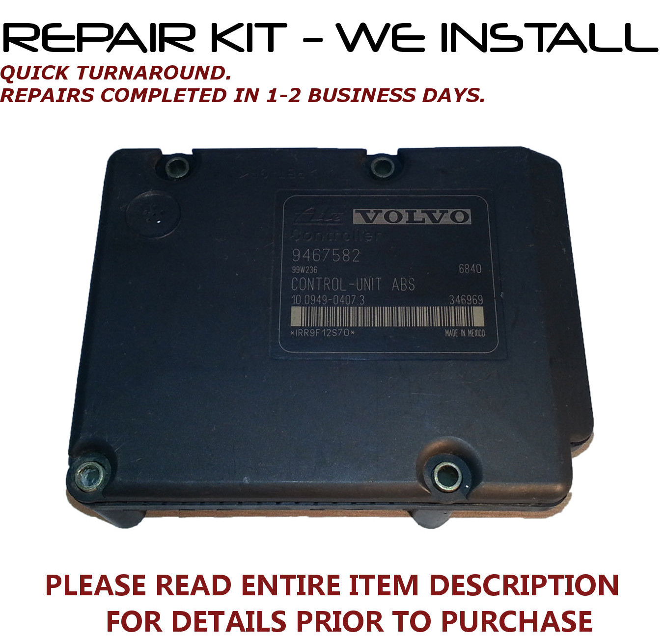 REPAIR KIT VOLVO 850 S70 C70 V70 S80 S60 ABS Pump Control Module-WE ...