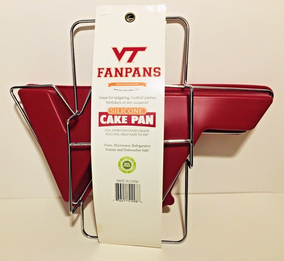 Virginia Tech VT Hokies LOGO Cake-Pan Brownies Ice-Sculpture Silicone ...