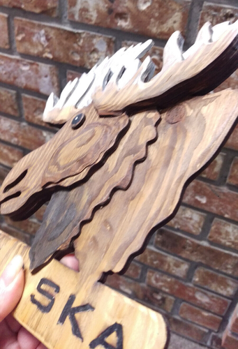 Alaska Moose Plaque - Layered Wood 3D on moose head & antlers - ships ...
