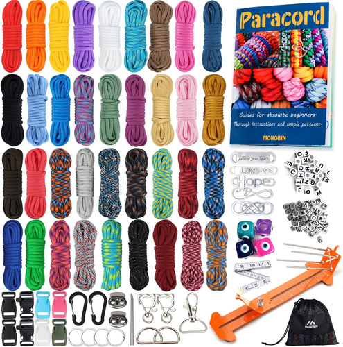 Paracord, 550 Paracord Combo Kit with Instruction Book - 36 Colors ...