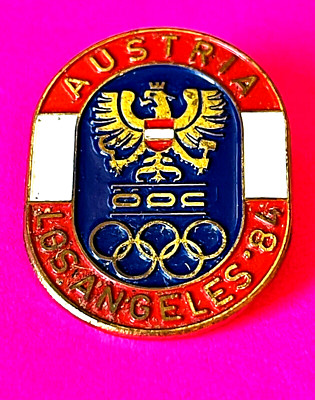 1984 LA OLYMPIC PIN AUSTRIA NOC PIN OFFICIAL NOC PIN LA SUMMER GAMES ...
