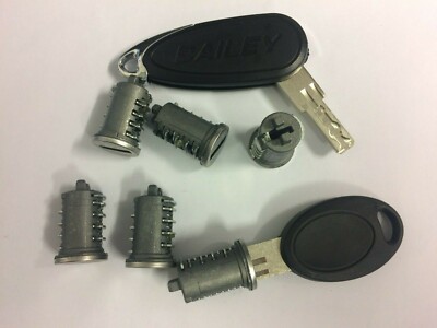 Bailey Fawo Door Lock Barrel Set of 6 & 2 FW Keys for Caravan or ...