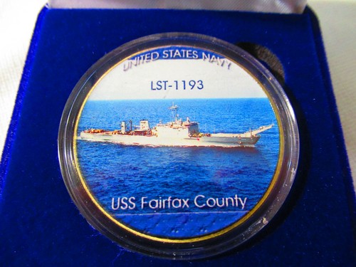 US NAVY - USS FAIRFAX COUNTY (LST-1193) Challenge Coin w/ Presentation ...