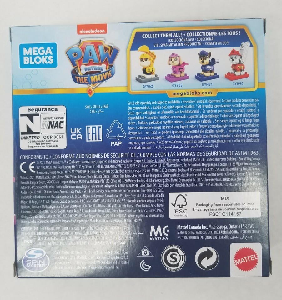 Mega Bloks CHASE Paw Patrol the Movie Junior Builders VHTF NIB Mattel ...