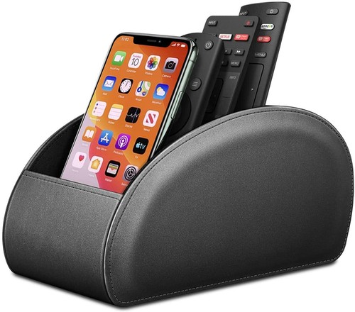 TV Remote Control Holder Leather Caddy Office Desktop Organizer 5 ...