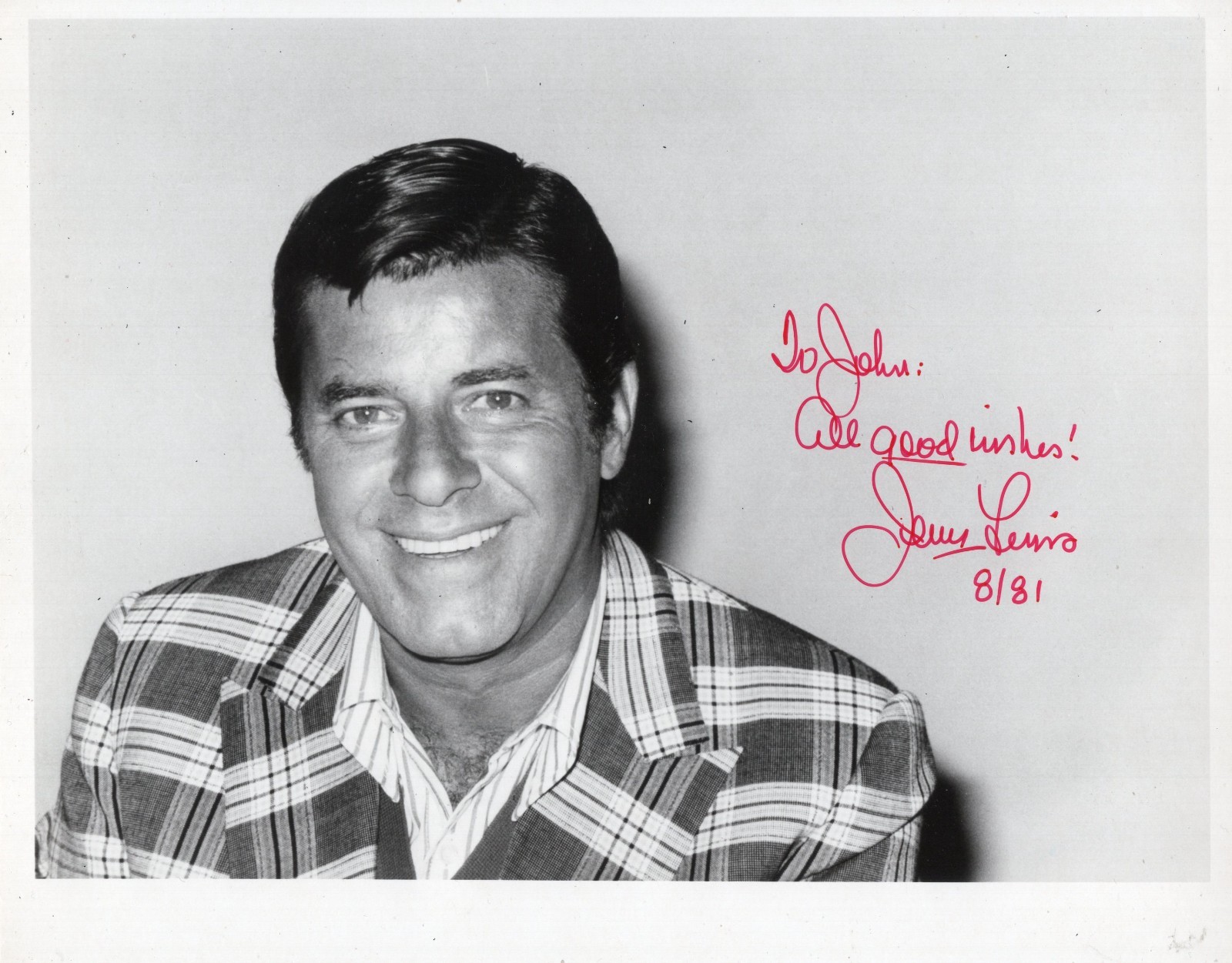 Jerry Lewis Autographed and Inscribed 8x10 Photo | eBay