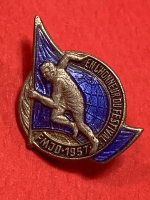 East Germany DDR PIN-BADGE En l'Honneur du festival FMJD 1957 World ...