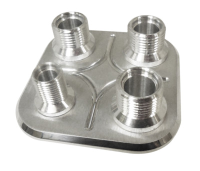 4 Port Billet Aluminum AC Bulkhead Polished Square Heater Air Condition ...