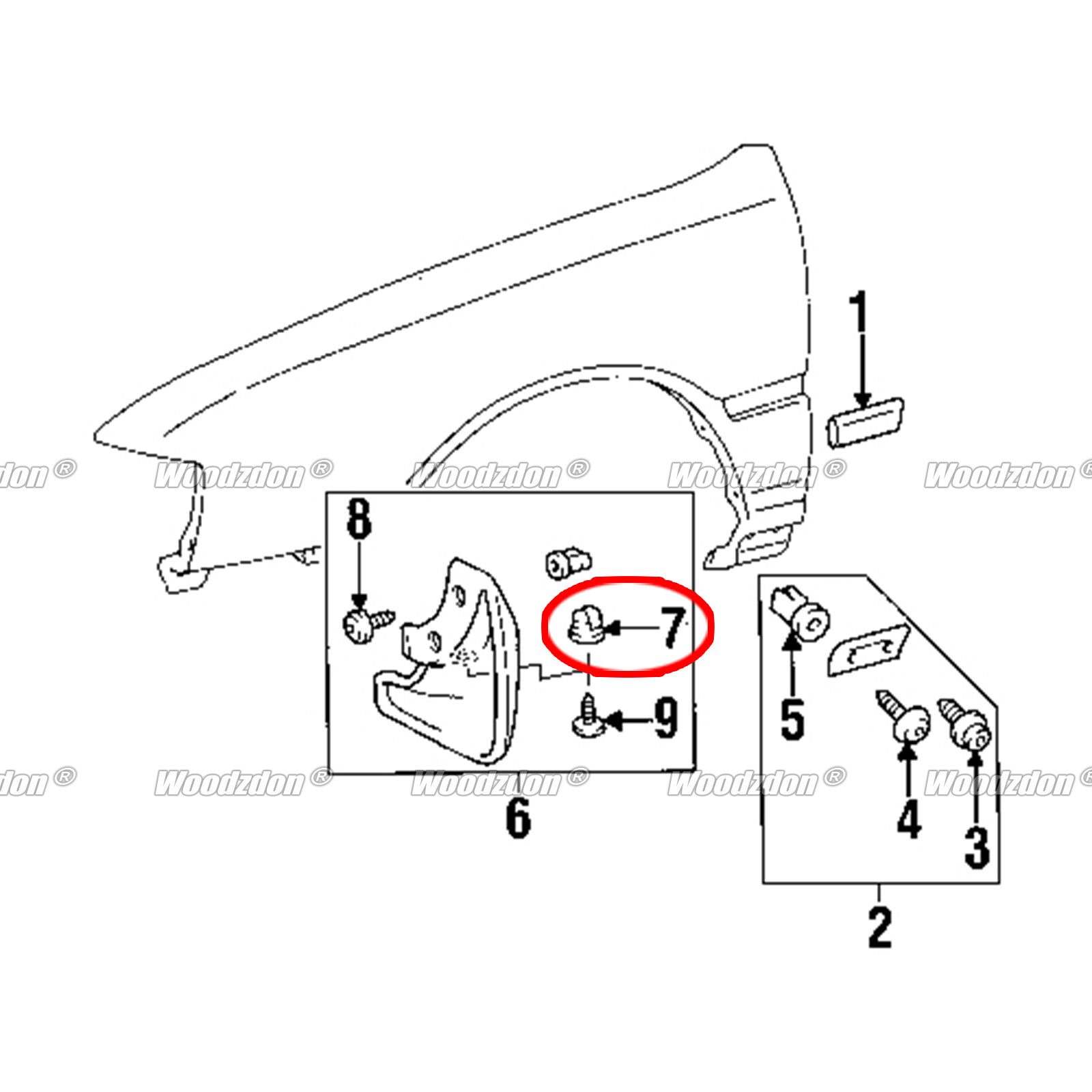 50 x Rocker Molding Nylon Nut Mud Guard Grommet #10 Screw For Toyota ...