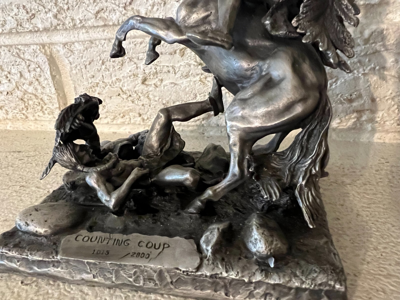 DON POLLAND PEWTER STATUE COUNTING COUP 1974. LImited Ed. 1015/2800 ...