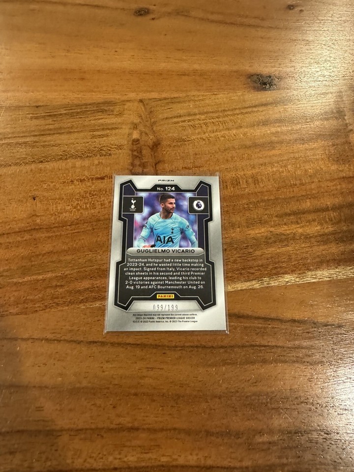 Guglielmo Vicario 2023-24 Panini Prizm Premier League EPL Red Prizm ...