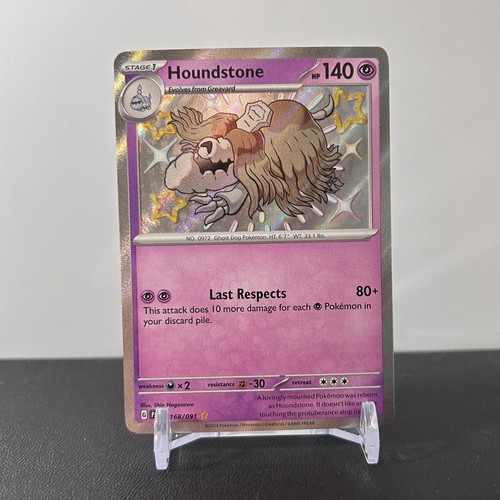 Houndstone 168/091 Paldean Fates Holo Shiny Rare Pokemon Card TCG ...