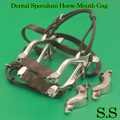 Equine Pony Dental Speculum Horse Mouth Gag Stainless Steel Leather | eBay