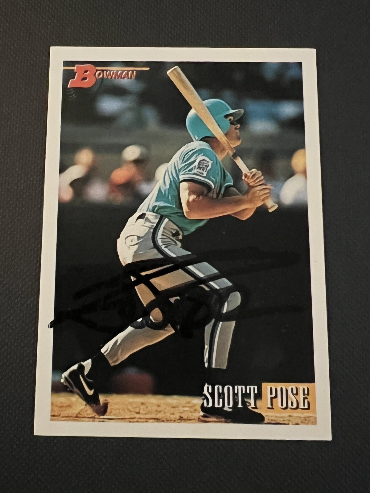 Scott Pose Signed 1993 Bowman Card Auto Florida Marlins Autograph COA ...