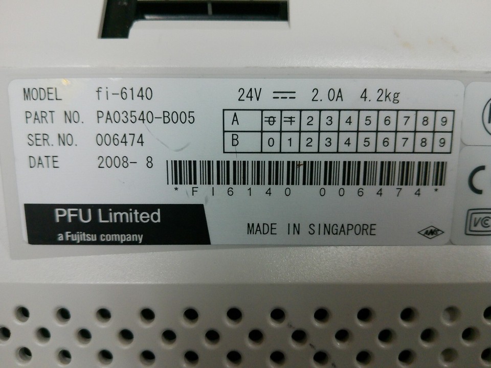 FUJITSU FI-6140 or FI-6140Z PRINTER Document Sheet Feder FUJITSU FI ...
