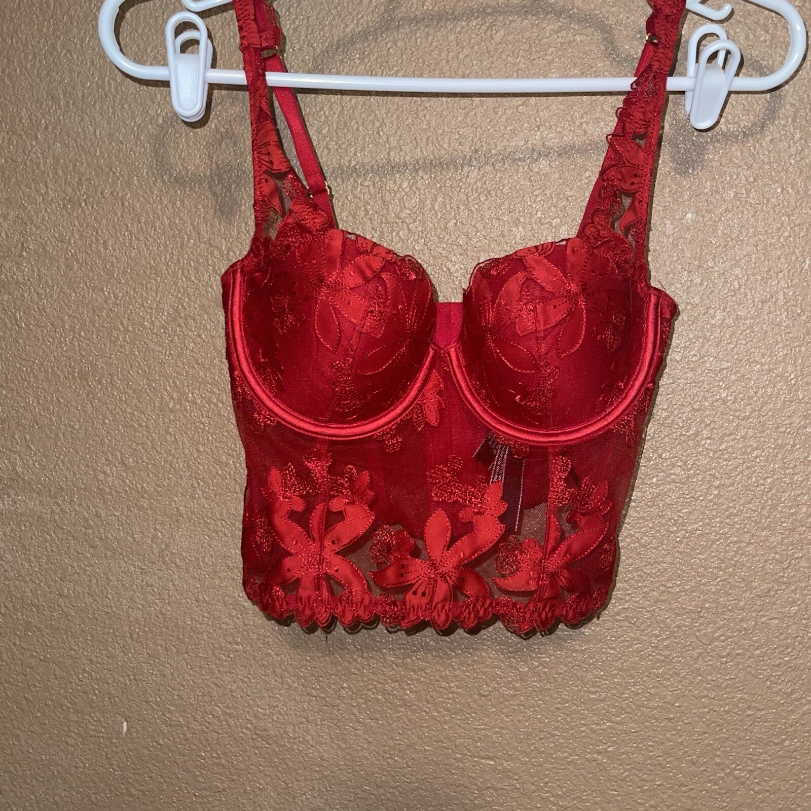 Victoria Secret 34B Red Embroidered Push-up Bra Corset | eBay