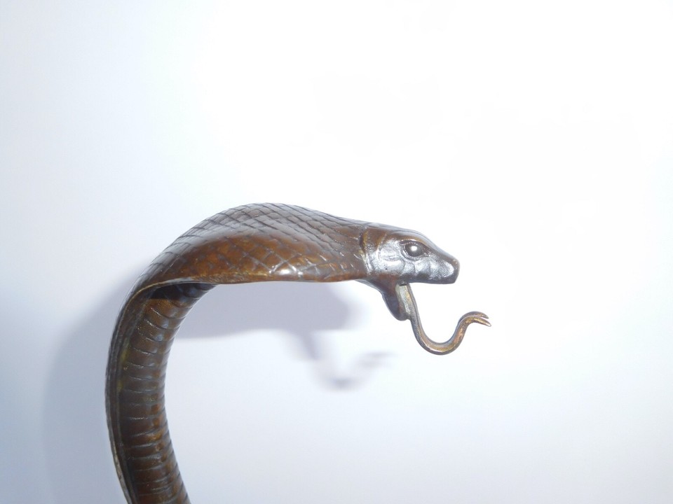 French Art Deco Edgar Brandt Bronze Cobra Snake Serpent Pocket Watch ...