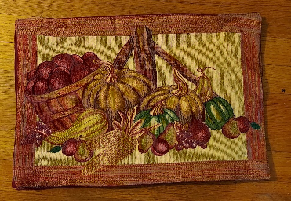 Fall Autumn Thanksgivings Harvest Tapestry Placemats | eBay