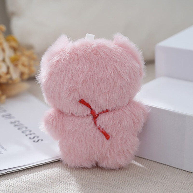 Pig Plush Keychain Cute Pink Piggy Doll With Scarf Necklace Keychain ...