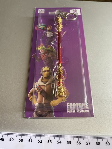 Fortnite Metal Keychain Weapon RARE RED & GOLD STAFF Pickaxe pick axe ...