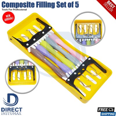 Dental Composite Filling Instruments Silicon Handle Colorful Set Of 5 w ...
