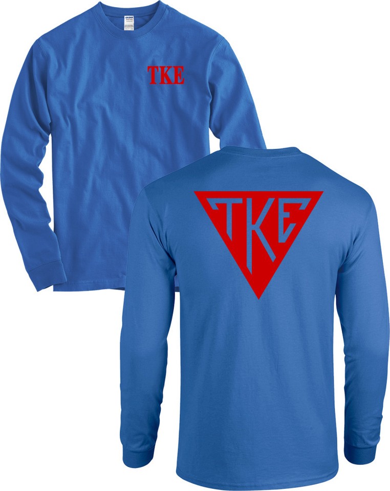 Tau Kappa Epsilon Fraternity Badge Long Sleeve TKE Shirt - MANY COLORS ...