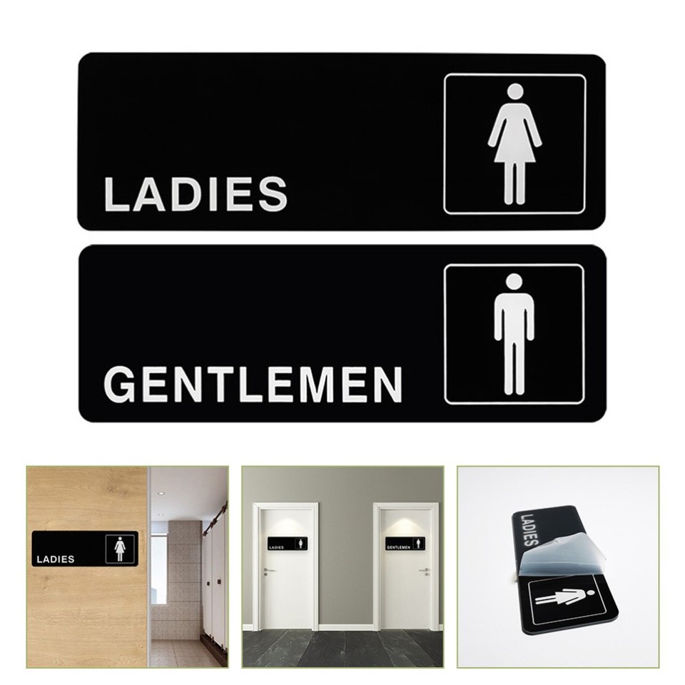 2pcs Women's Toilet Signs Men And Women Restroom Signs Unisex Toilet ...