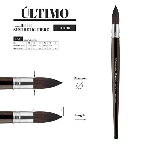 Escoda Ultimo Series 1530 Artist Watercolor and Acrylic Paint Brush ...