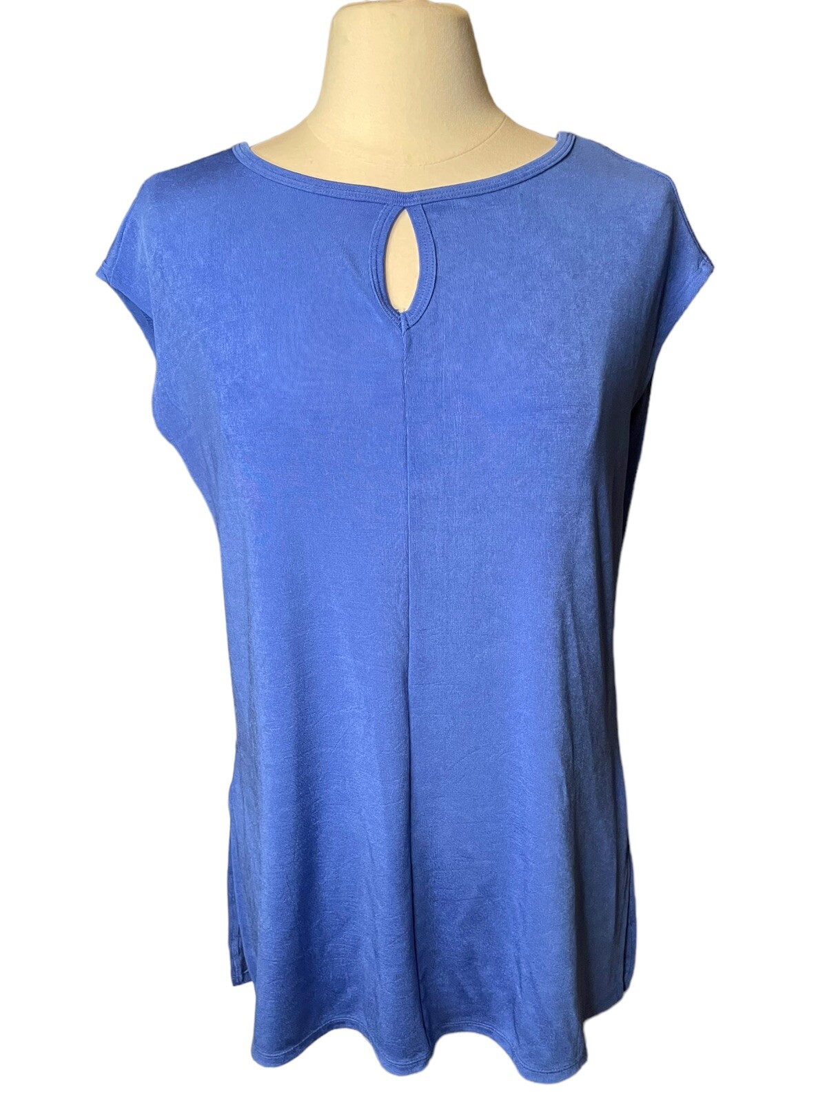 Chico’s Travelers Blue Keyhole Tunic Top Size 1 (US Size 8-10) Medium Slinky | eBay