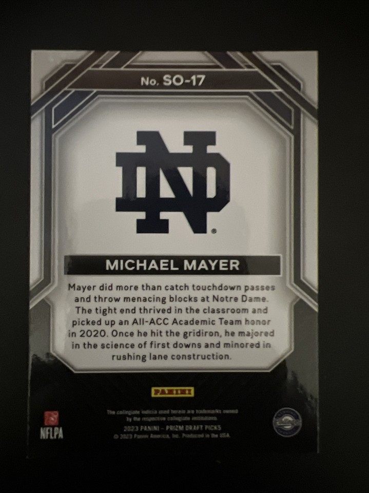 2023 PANINI PRIZM DRAFT PICKS MICHAEL MAYER STUDENT ORIENTATION INSERT ROOKIE | eBay
