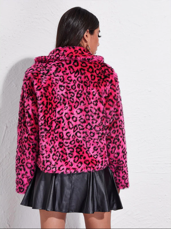 Faux Hot Pink Leopard