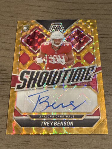 Trey Benson SHOWTIME AUTO 2024 Panini Mosaic NFL Football RC GOLD ...