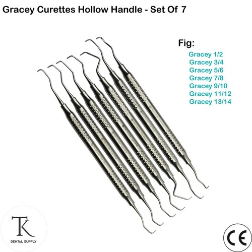 Dental Periodontal Universal Gracey Curettes Set Of 7 scaling & root ...