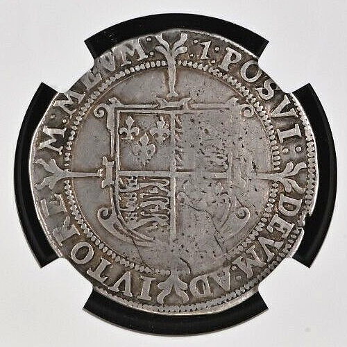 1601-1602 ENGLAND 1/2 Crown Silver Coin Royal Mint ElizabethI 6th Issue ...