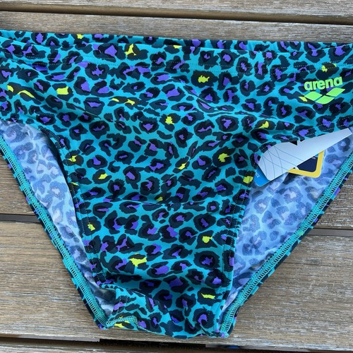 Arena men turquoise blue Leopard Swim Brief bikini swimwear size 36 | eBay