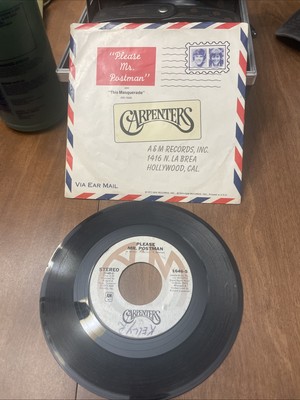 Carpenters 45 Record PLEASE MR. POSTMAN 1973 Picture Sleeve | eBay