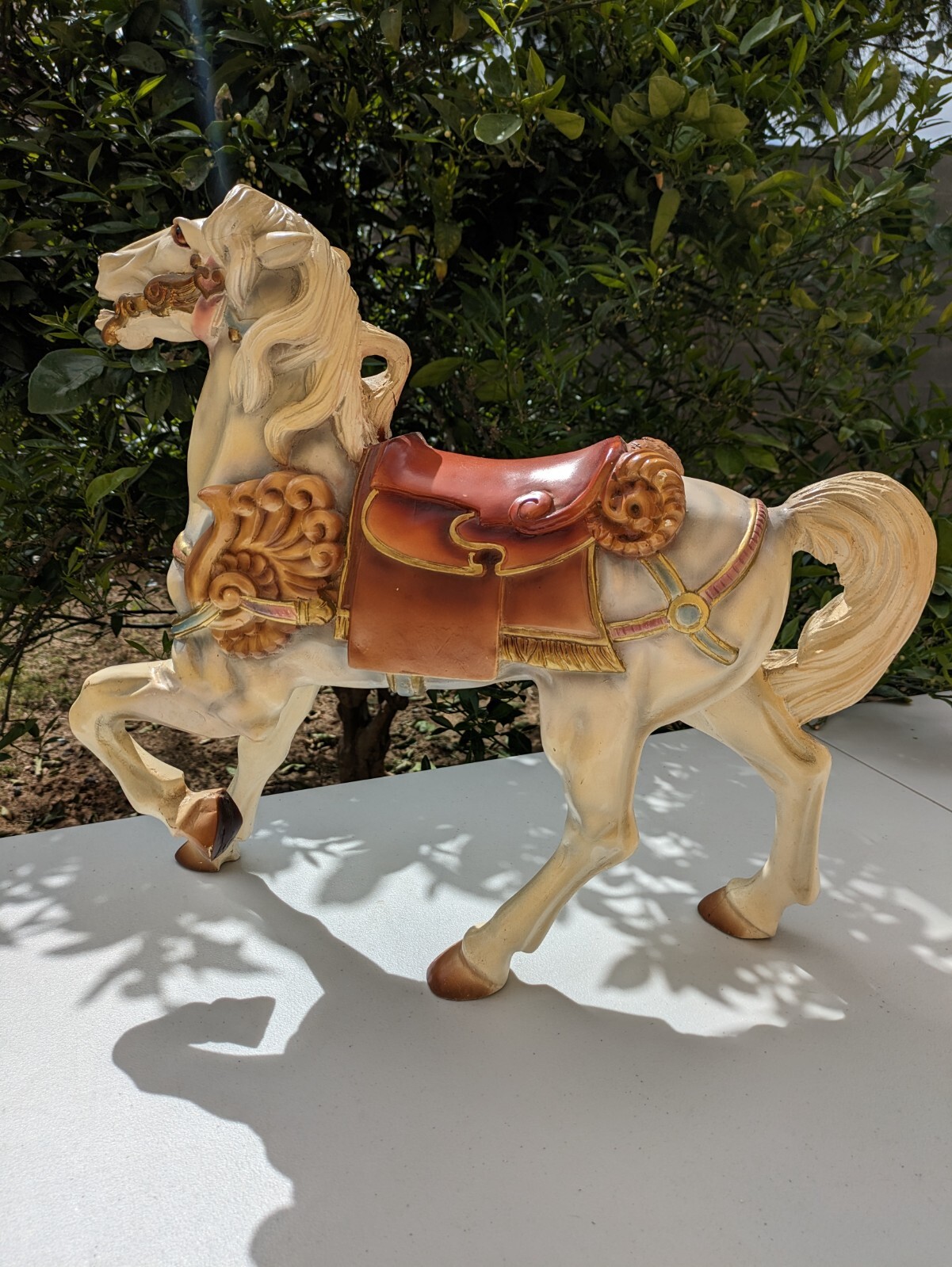 Vintage Carousel Horse 18" TALL X 19" LONG-Heraldic Style-Sea Shell ...