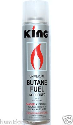 1 Can King Super Premium 5X Quintuple Refined Butane Fuel 300 ml 6 oz ...