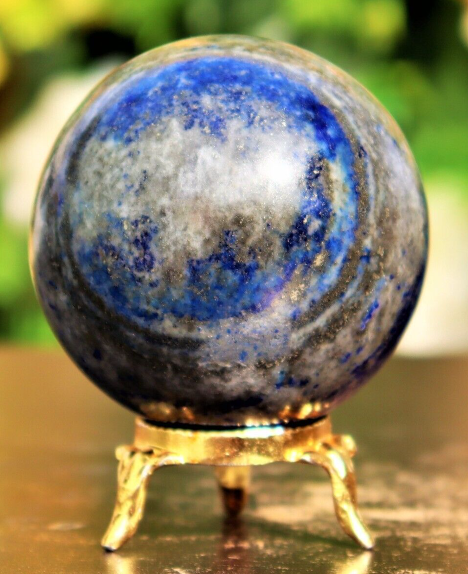 60MM Blue Lapis Lazuli Crystal Sphere Healing Power Chakra Energy ...