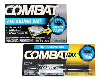 Combat Max Ant Killing Bait Stations, 6 Count & Combat Ant Killing Gel ...