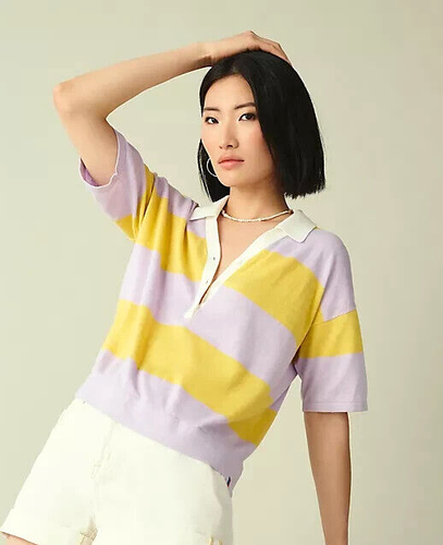 Kule Terry Polo Shirt Anthropologie Rugby Short Sleeve Bright Preppy ...