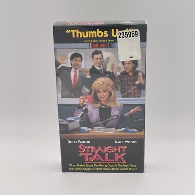 Straight Talk VHS VCR Video Tape Dolly Parton James Wood New Sealed ...