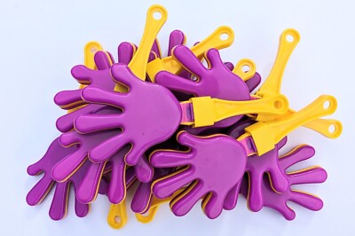 Purple + Yellow 7" Hand Clapper for Party Favor Rally Sports Team ...